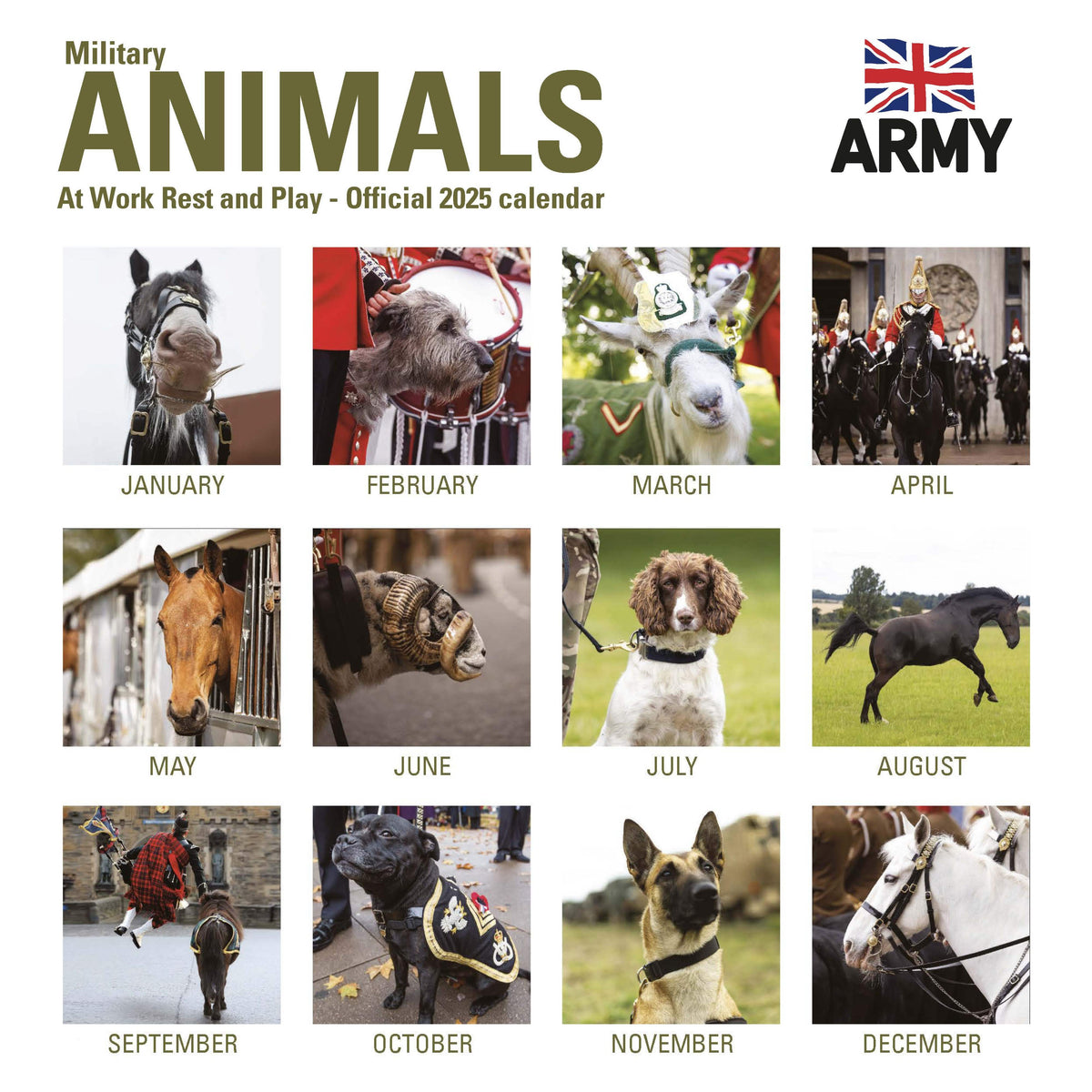 OFFICIAL ARMY ANIMALS 2025 CALENDAR – Online Calendar Shop
