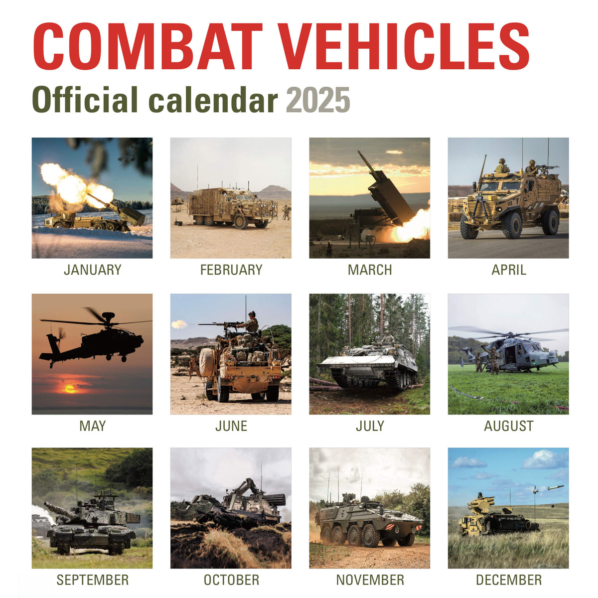 OFFICIAL COMBAT VEHICLES 2025 CALENDAR – Online Calendar Shop