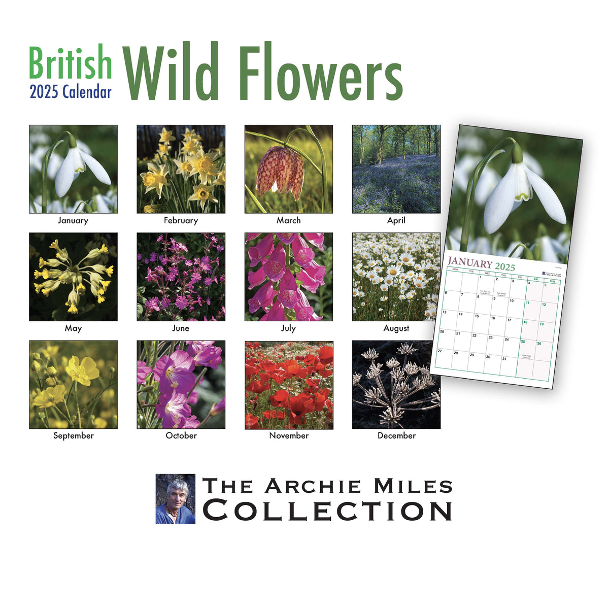 British Wild Flowers 2025 Calendar by Archie Miles – Online Calendar Shop